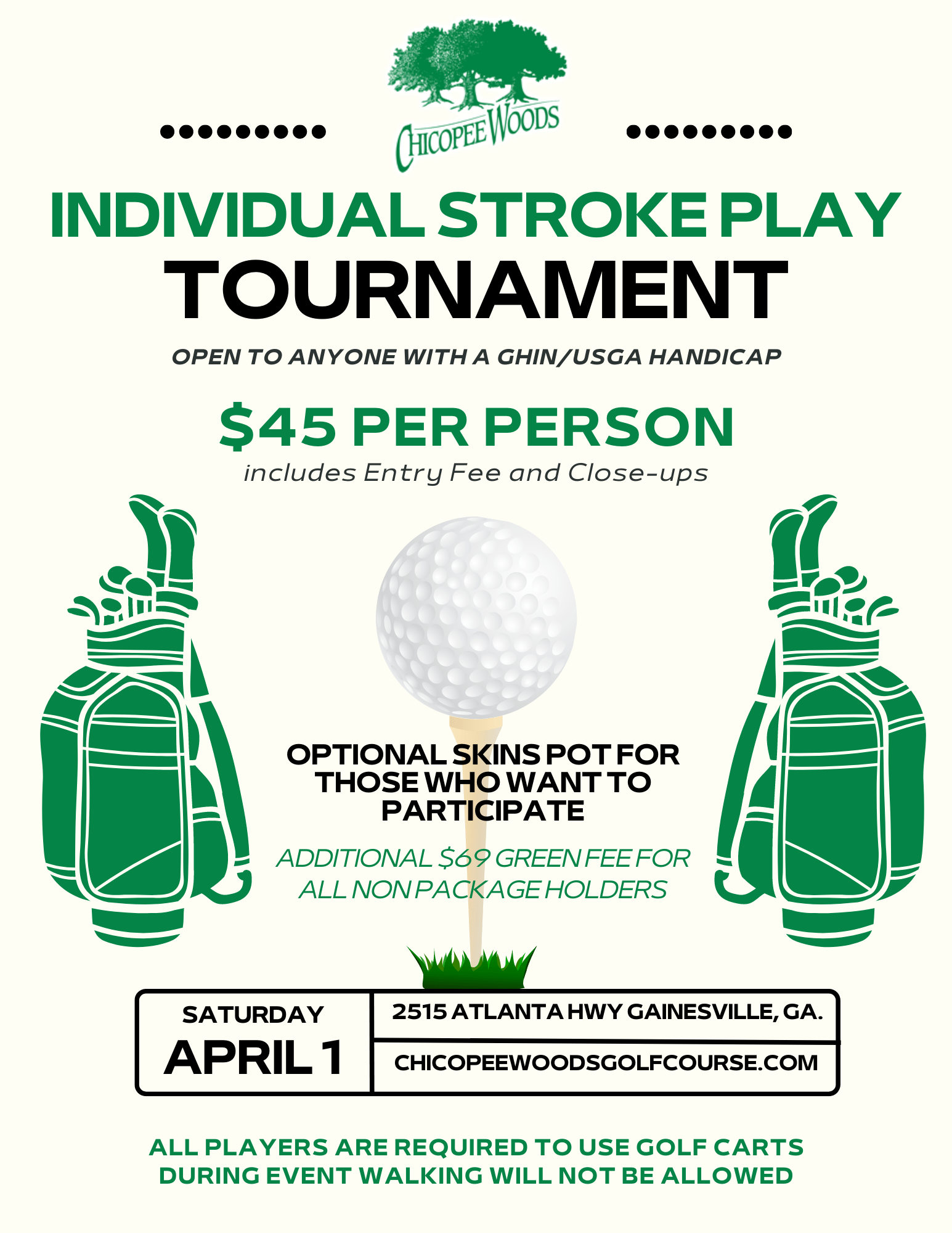 Individual Stroke Play - Chicopee Woods Golf Course