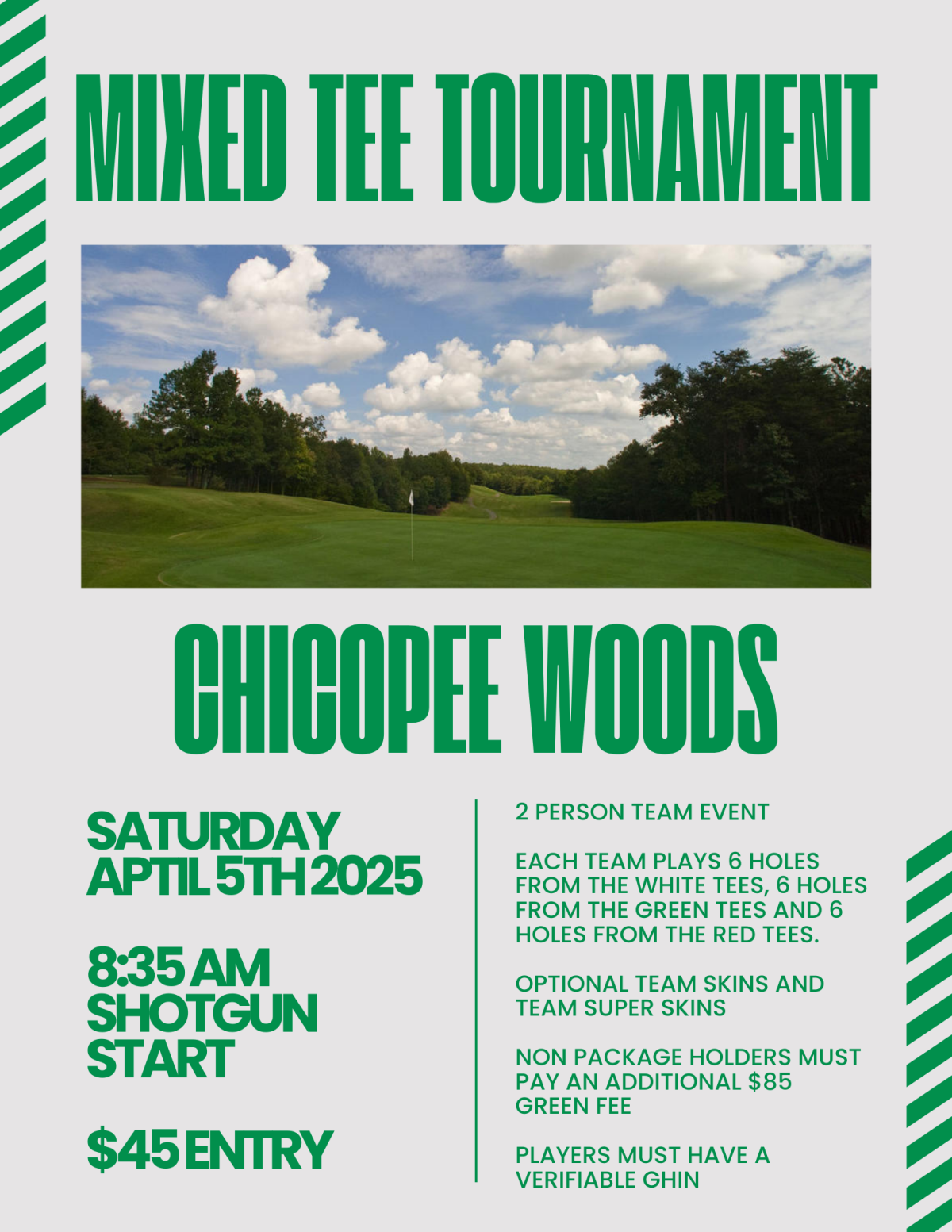 Mixed Tee Tournament - Chicopee Woods Golf Course
